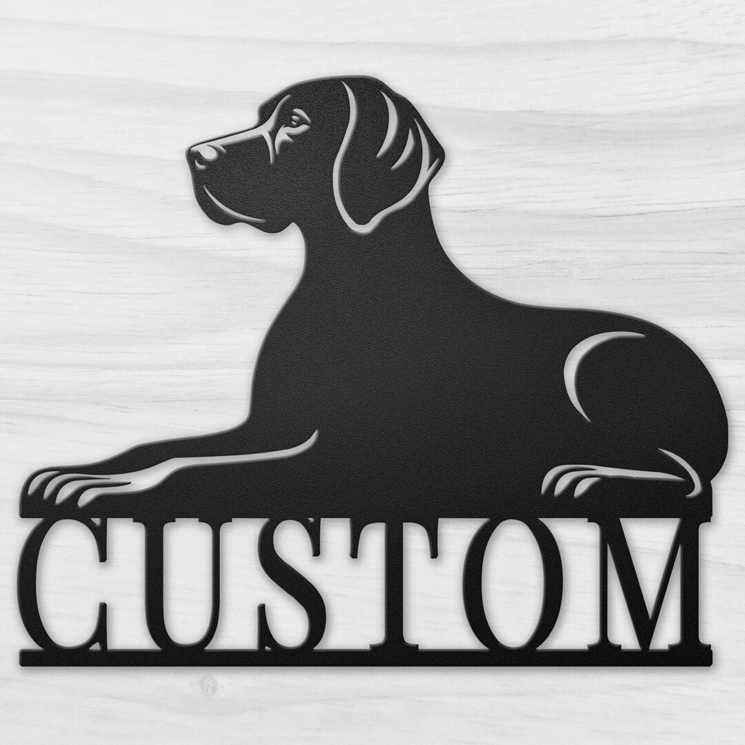 German Shorthaired Pointer Metal Wall Art, Personalized Dog Name Sign ...