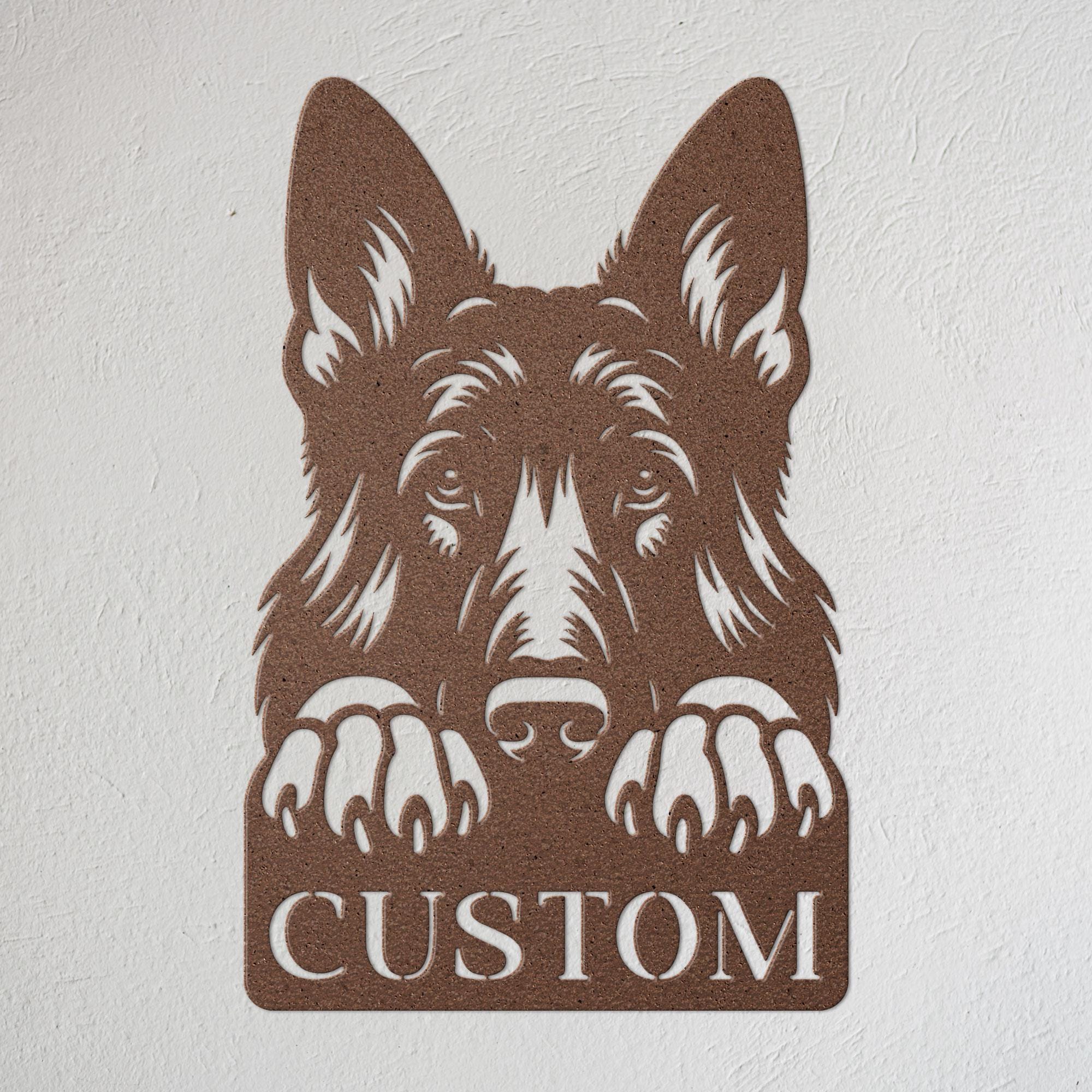 Personalized German Shepherd Metal Art, Custom Dog Name Sign, German ...