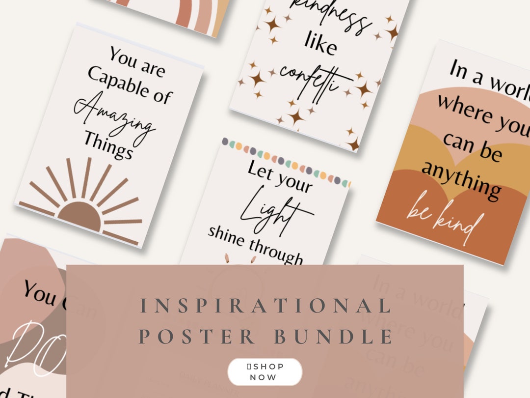 PRINTABLE Wall Art | Boho Classroom Inspirational Poster Pack ...