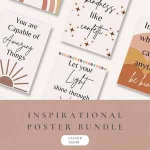 PRINTABLE Wall Art | Boho Classroom Inspirational Poster Pack ...