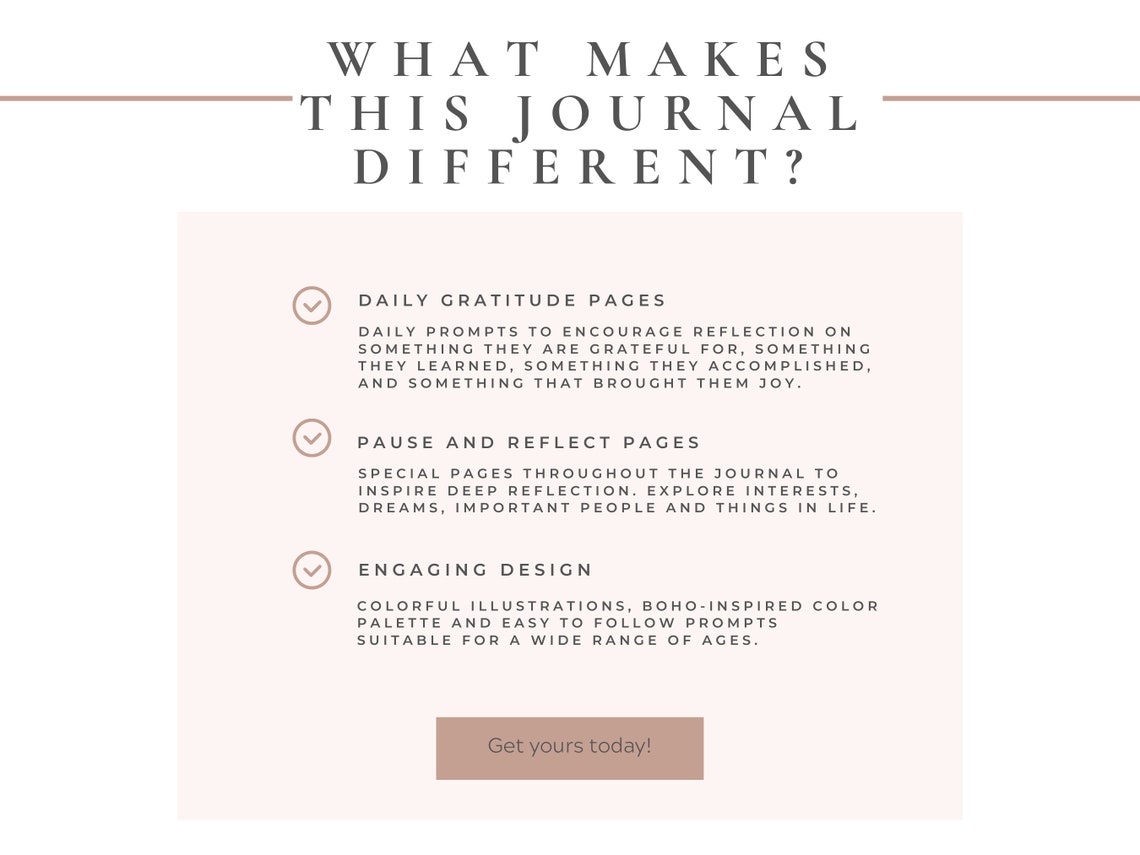 PRINTABLE Gratitude Journal for Kids | Journal for Kids | Daily Kids ...