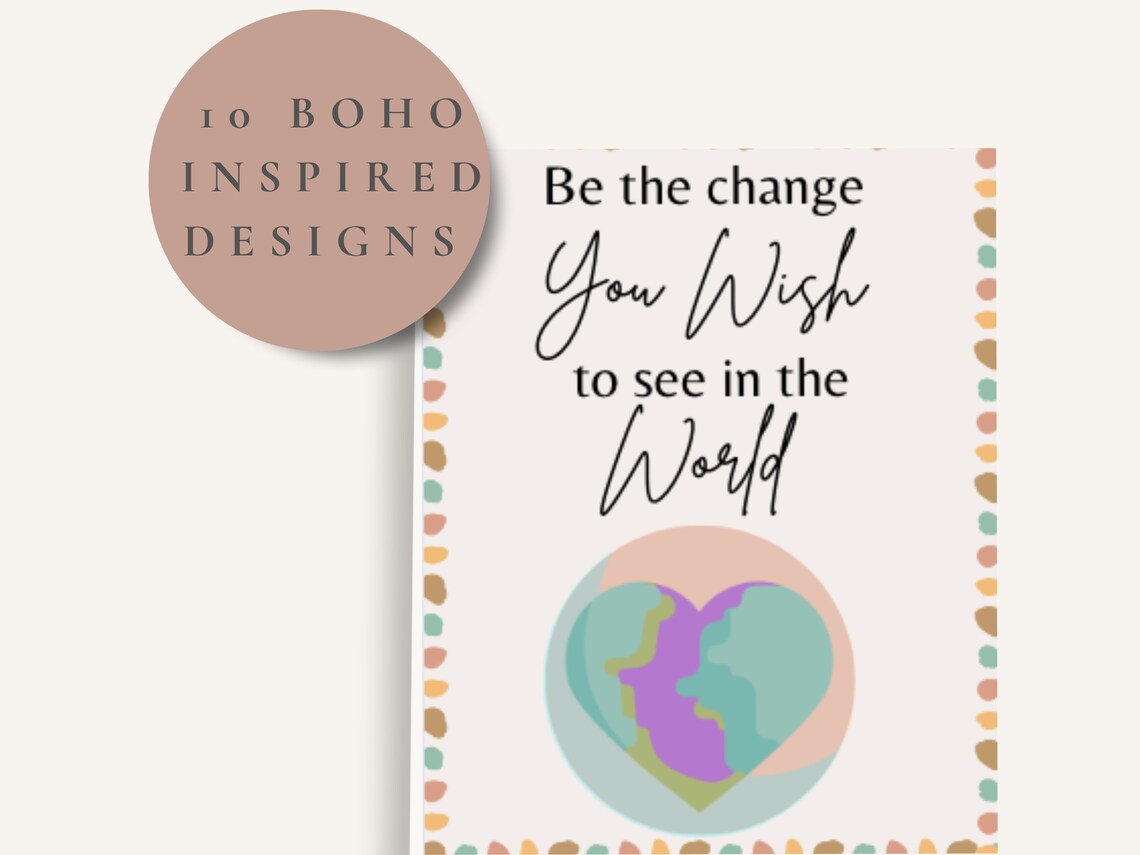 PRINTABLE Wall Art | Boho Classroom Inspirational Poster Pack ...
