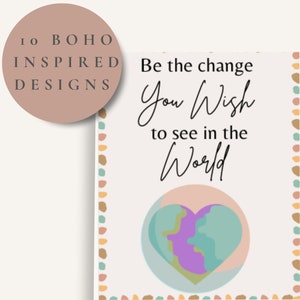 PRINTABLE Wall Art | Boho Classroom Inspirational Poster Pack ...