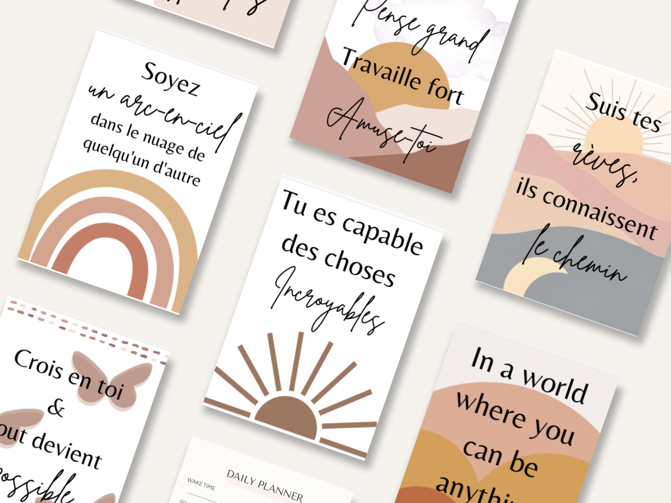 PRINTABLE FRENCH Boho Classroom Wall Decor Bundle | Wall Art, Alphabet ...