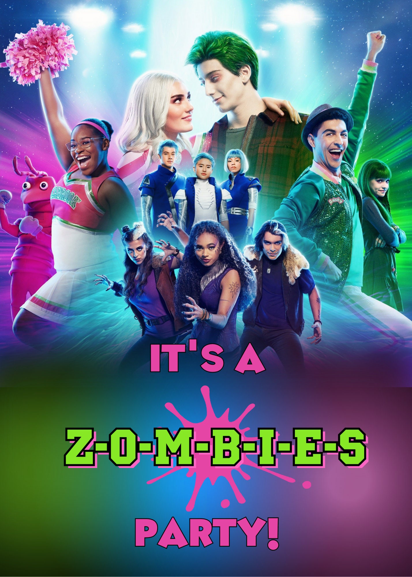 Zombies 3 Birthday Party Invitation - Etsy