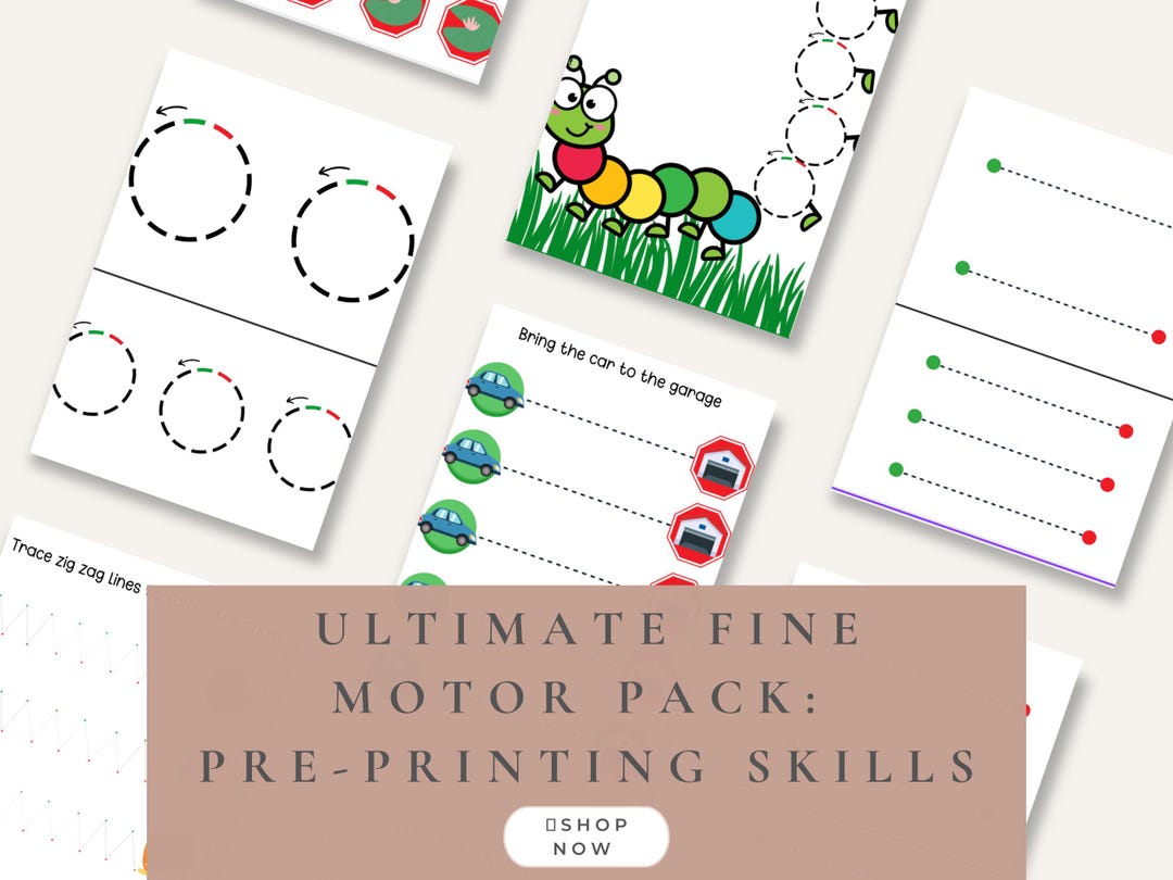 Pre-printing Worksheets | Fine Motor Practice | Writing Skills | Pre ...