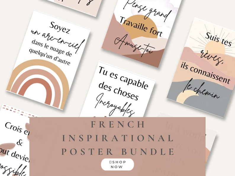 PRINTABLE FRENCH Wall Art | Boho FRENCH Classroom Inspiration Poster ...