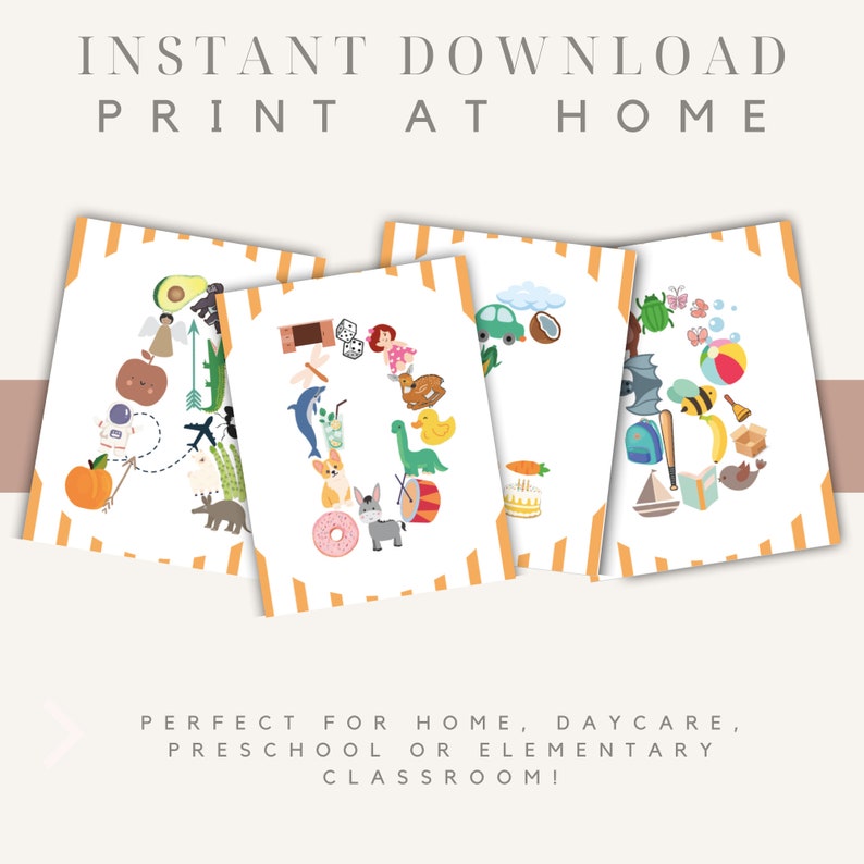 PRINTABLE | Alphabet Cards | Letter Posters | Kid's Room Decor | Wall ...