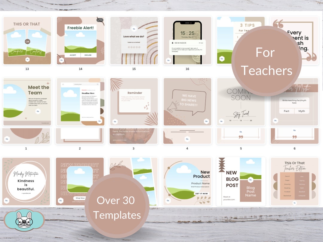 EDITABLE CANVA Social Media Templates for TEACHERS Template - Etsy