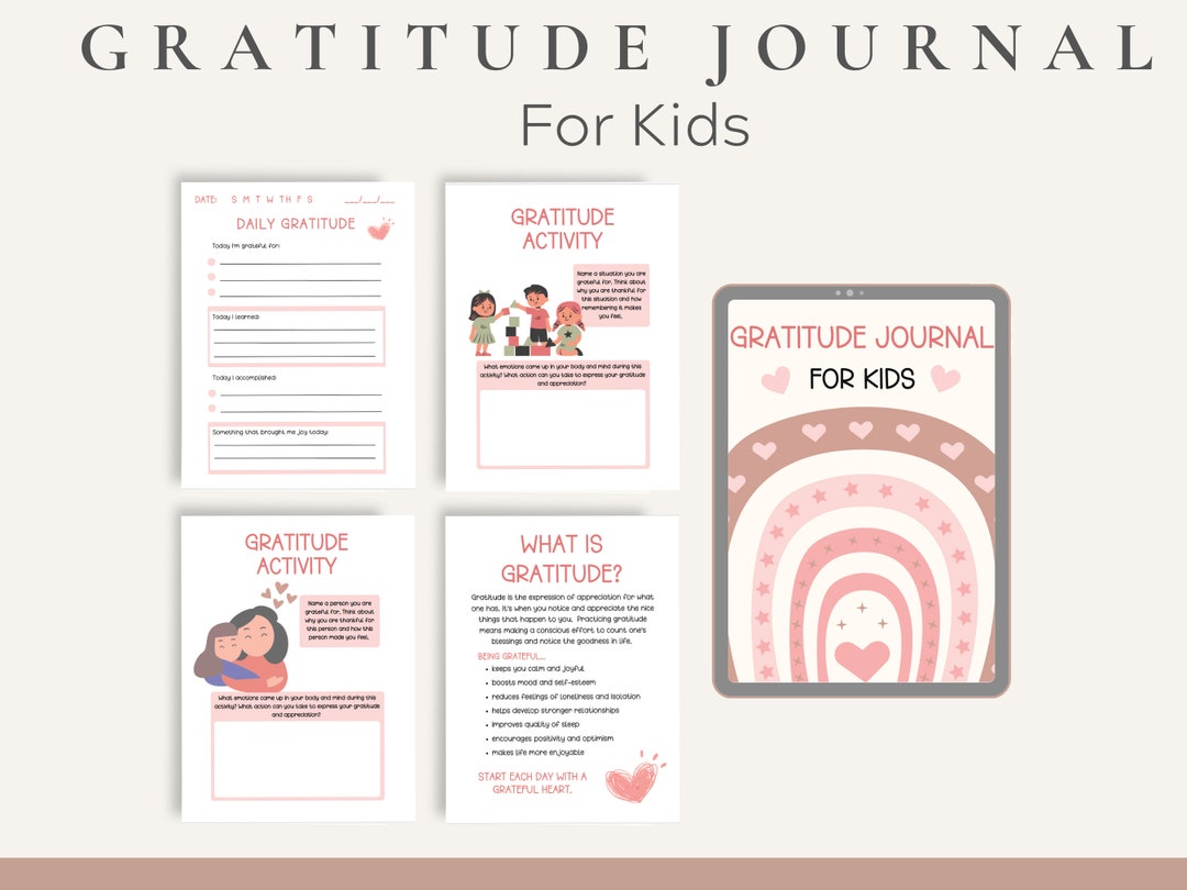 PRINTABLE Gratitude Journal for Kids | Journal for Kids | Daily Kids ...