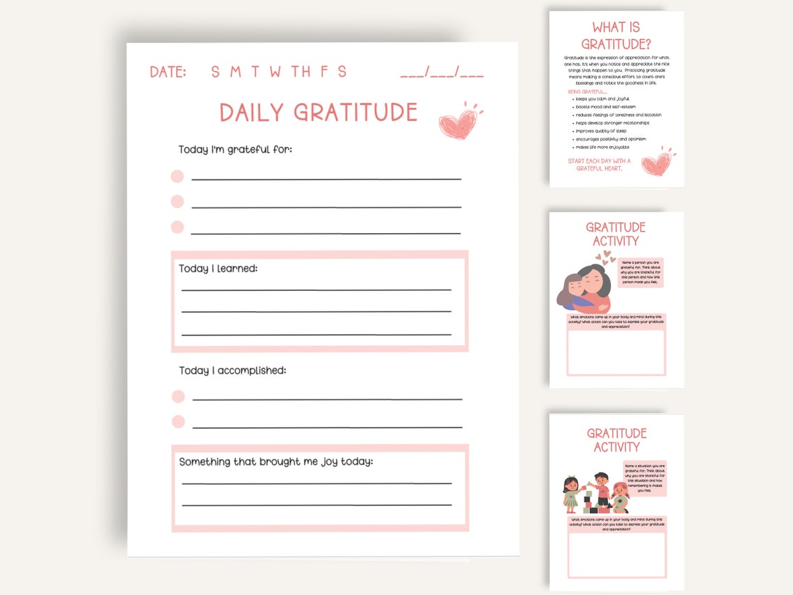 PRINTABLE Gratitude Journal for Kids | Journal for Kids | Daily Kids ...