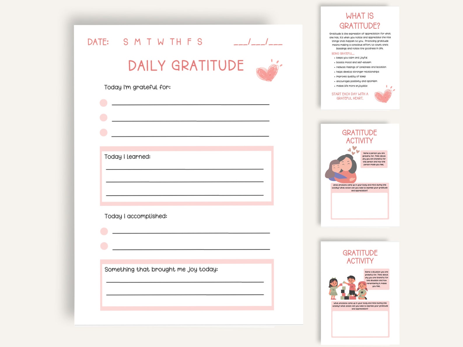 PRINTABLE Gratitude Journal for Kids | Journal for Kids | Daily Kids ...