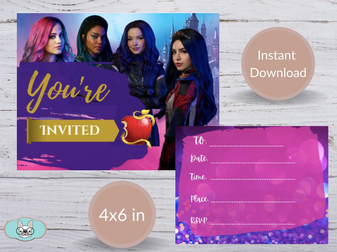 Descendants Birthday Invitation - Etsy