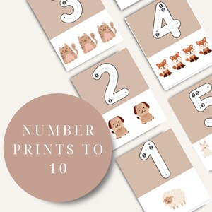 PRINTABLE | Boho Number Posters | Numbers 1 - 10 | Neutral Classroom ...