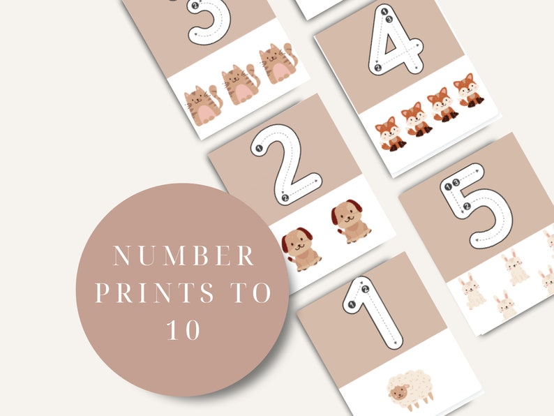 PRINTABLE | Boho Number Posters | Numbers 1 - 10 | Neutral Classroom ...