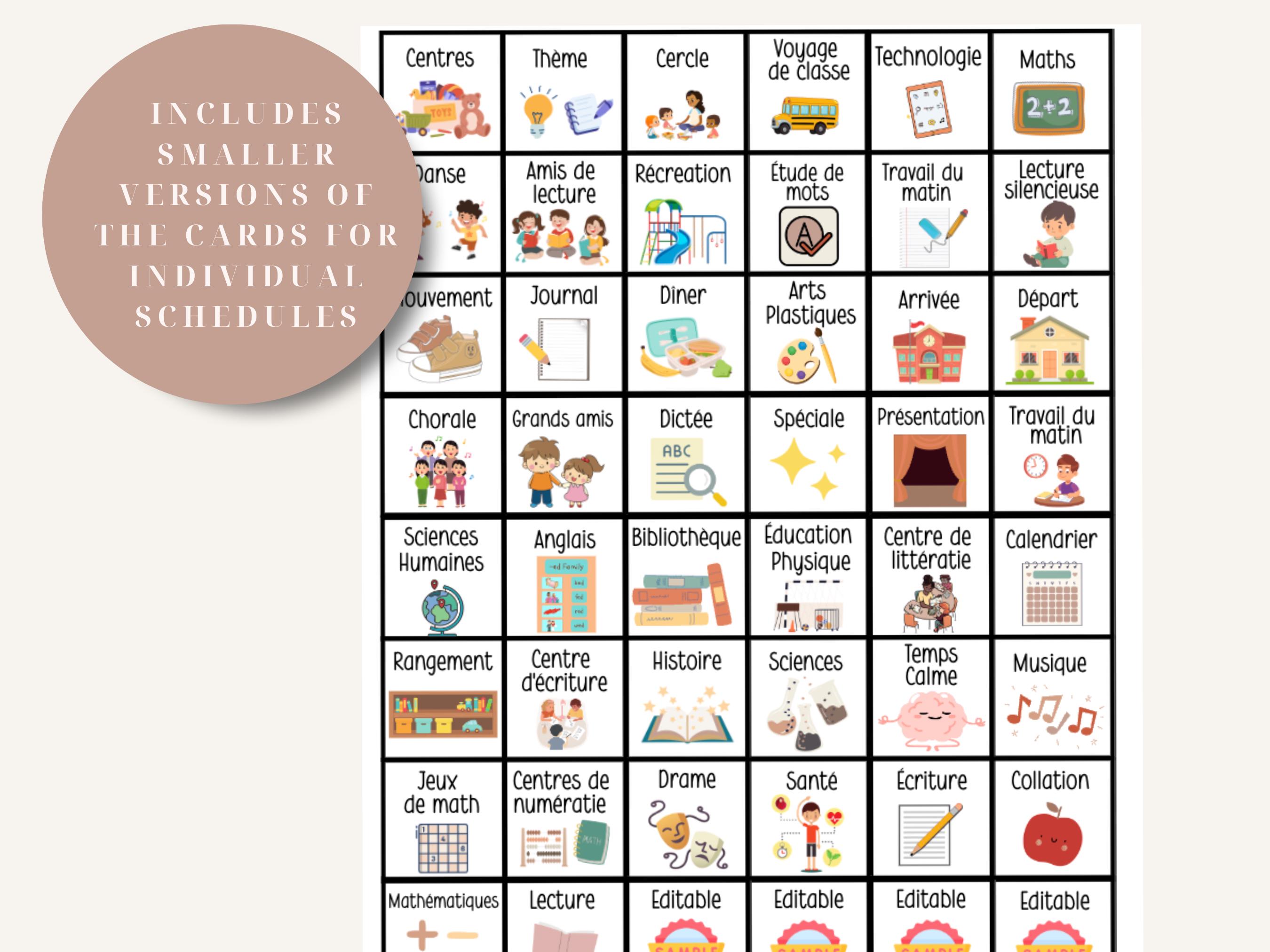FRENCH Boho Classroom Visual Schedule | Classroom Schedule Cards ...