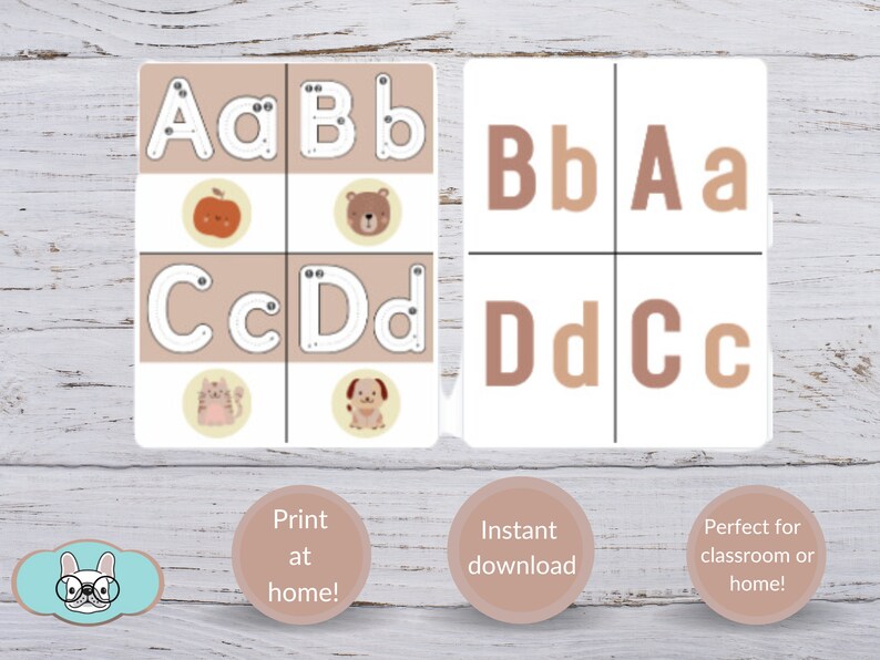 Printable Alphabet Flashcards Educational Cards ABC Cards - Etsy