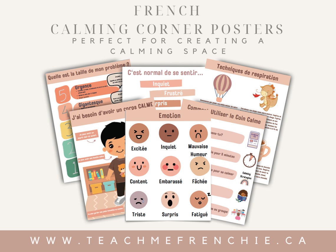 PRINTABLE | French Calming Corner Posters | Classroom Posters | Self ...