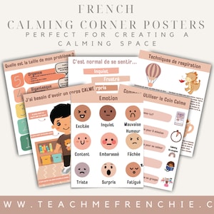 PRINTABLE | French Calming Corner Posters | Classroom Posters | Self ...