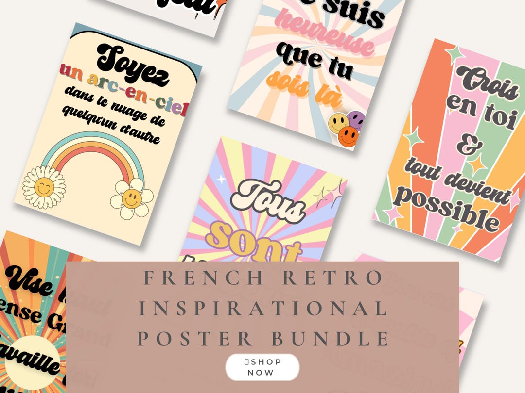 PRINTABLE FRENCH Wall Art | Retro FRENCH Classroom Inspiration Poster ...