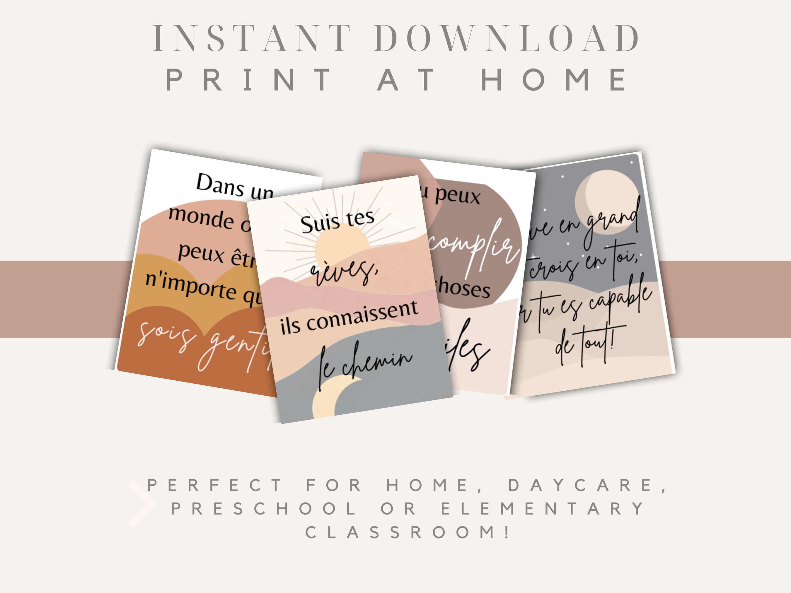 PRINTABLE FRENCH Wall Art | Boho FRENCH Classroom Inspiration Poster ...