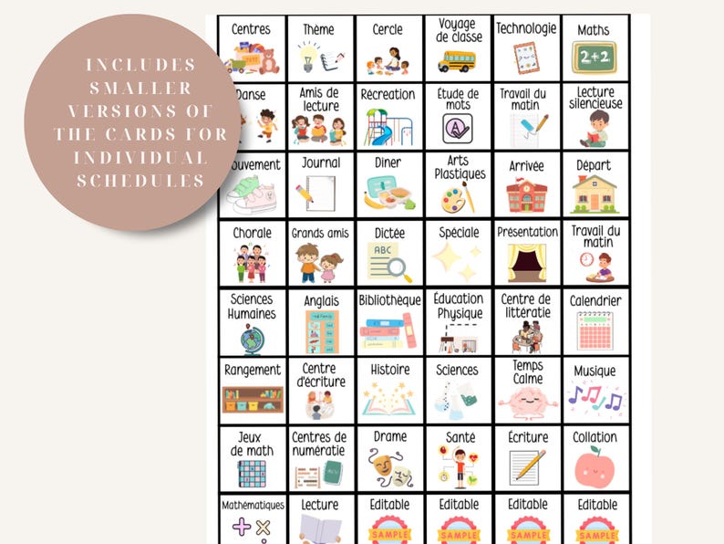 FRENCH Pastel Classroom Visual Schedule | Classroom Schedule Cards ...