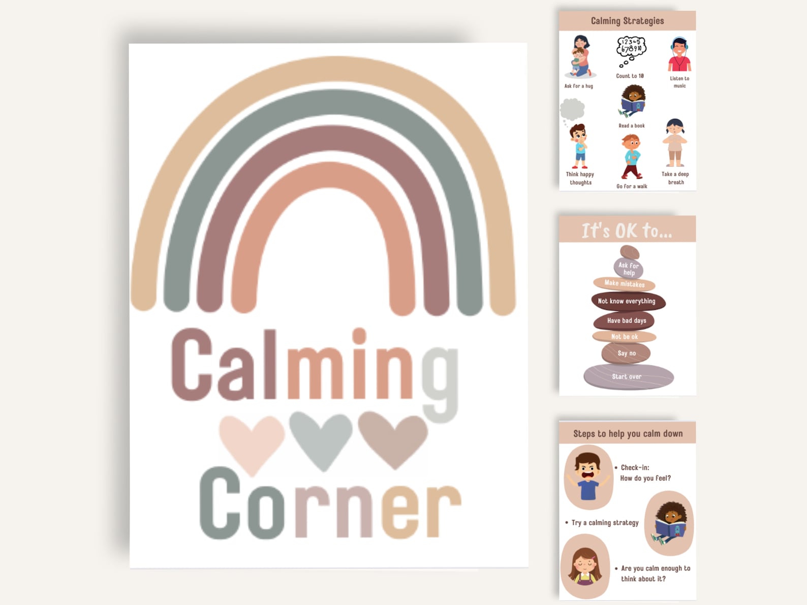 PRINTABLE Calming Corner Posters Calming Strategies Printables ...