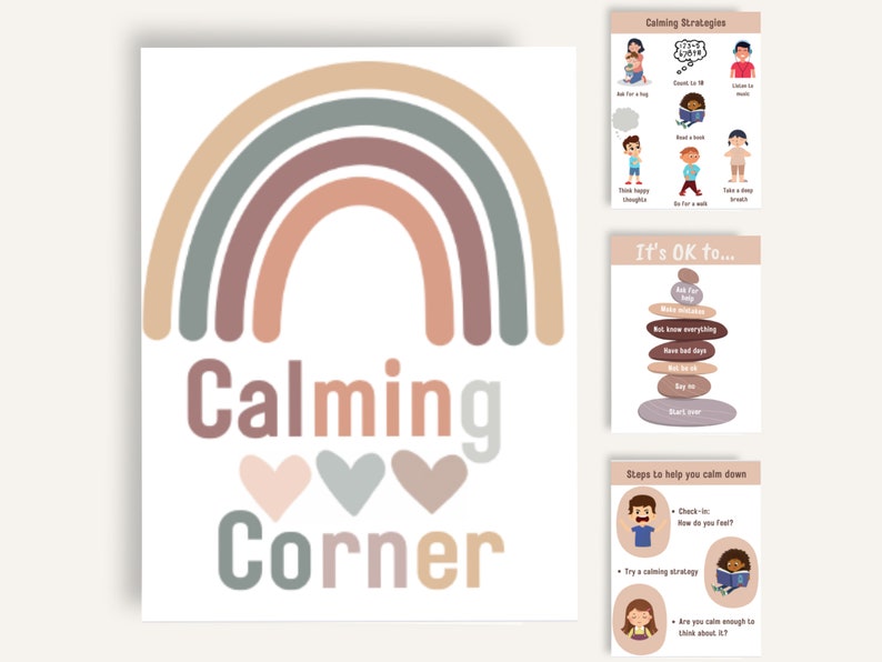 PRINTABLE Calming Corner Posters Calming Strategies Printables ...