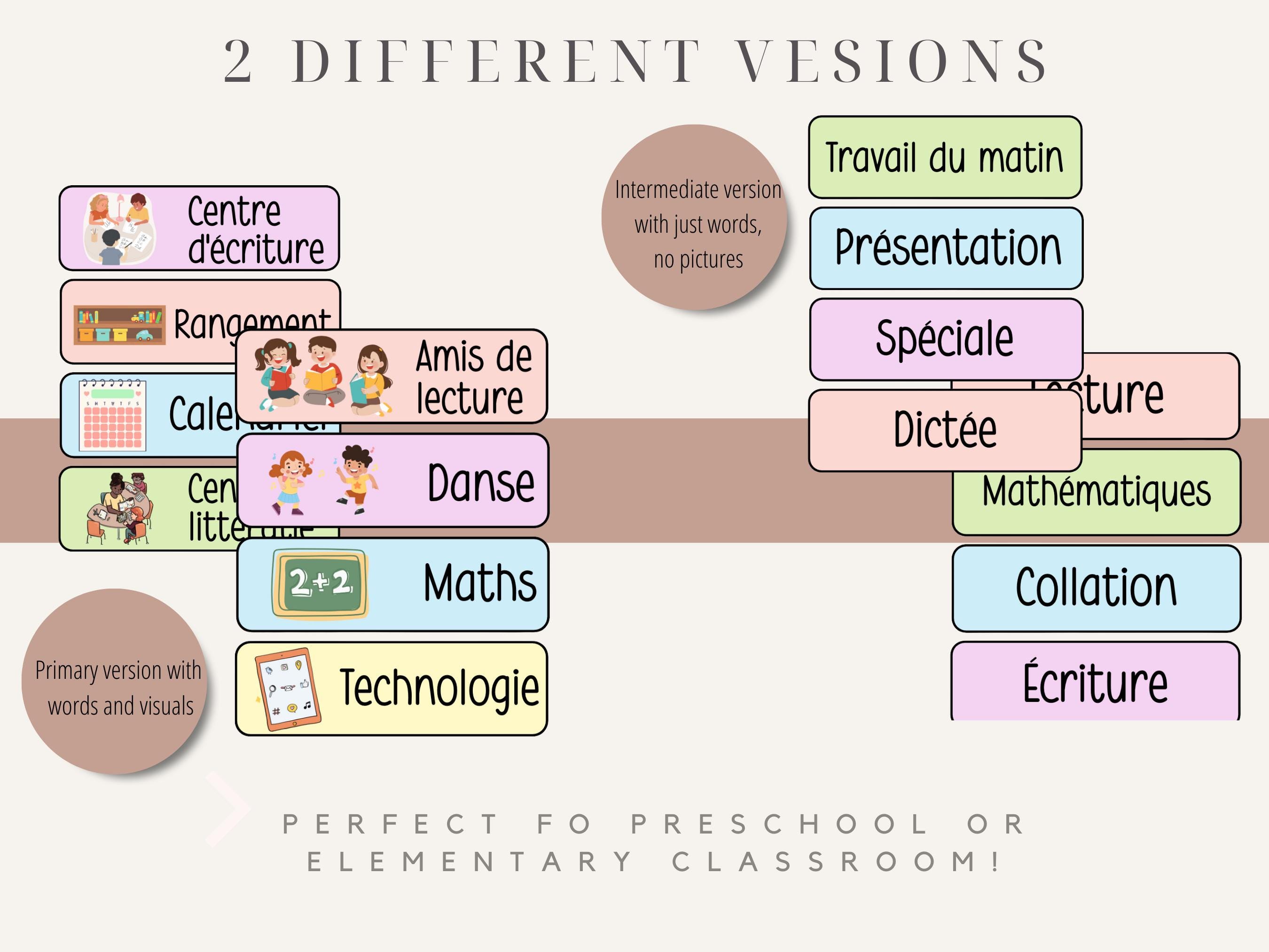 FRENCH Pastel Classroom Visual Schedule | Classroom Schedule Cards ...
