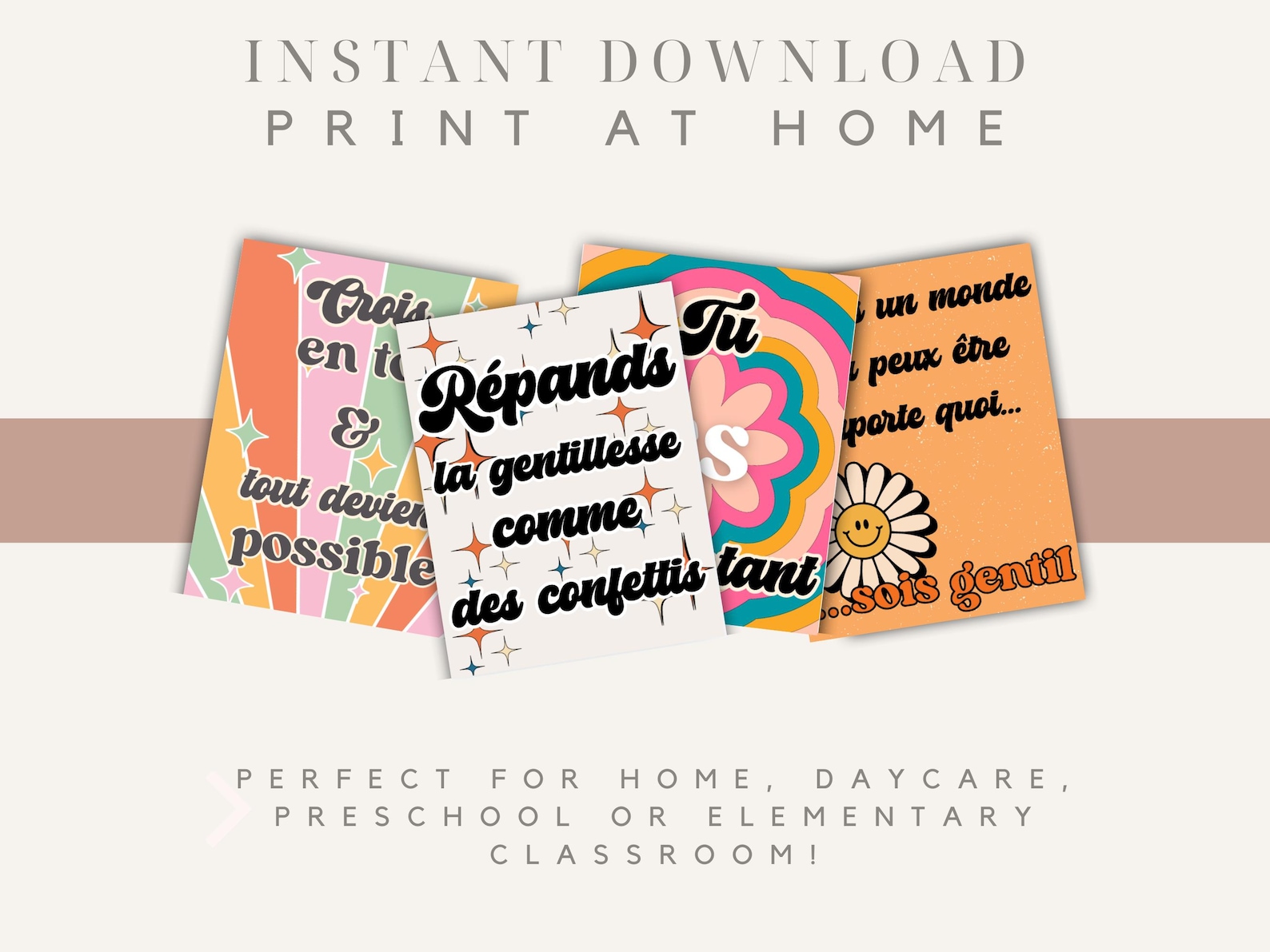 PRINTABLE FRENCH Wall Art | Retro FRENCH Classroom Inspiration Poster ...