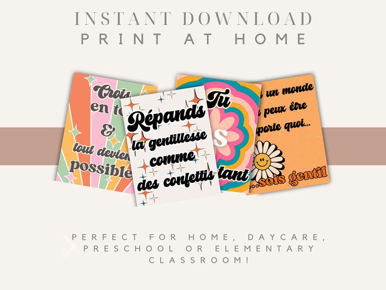 PRINTABLE FRENCH Wall Art | Retro FRENCH Classroom Inspiration Poster ...
