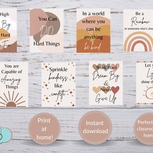 PRINTABLE Wall Art Boho Classroom Motivational Poster Pack - Etsy Canada