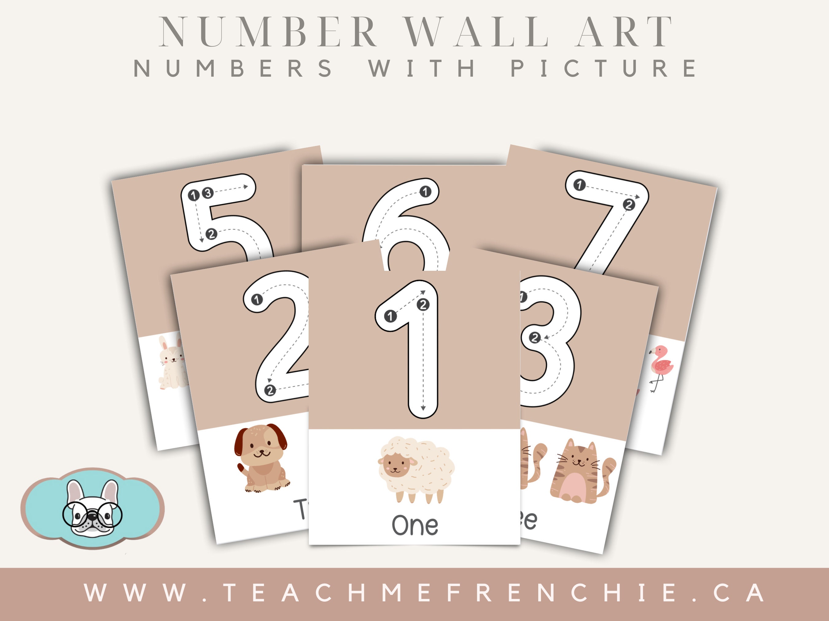 PRINTABLE Boho Number Posters Numbers 1 10 Neutral - Etsy