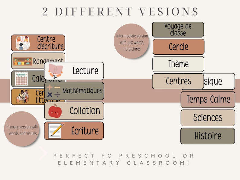 FRENCH Boho Classroom Visual Schedule | Classroom Schedule Cards ...
