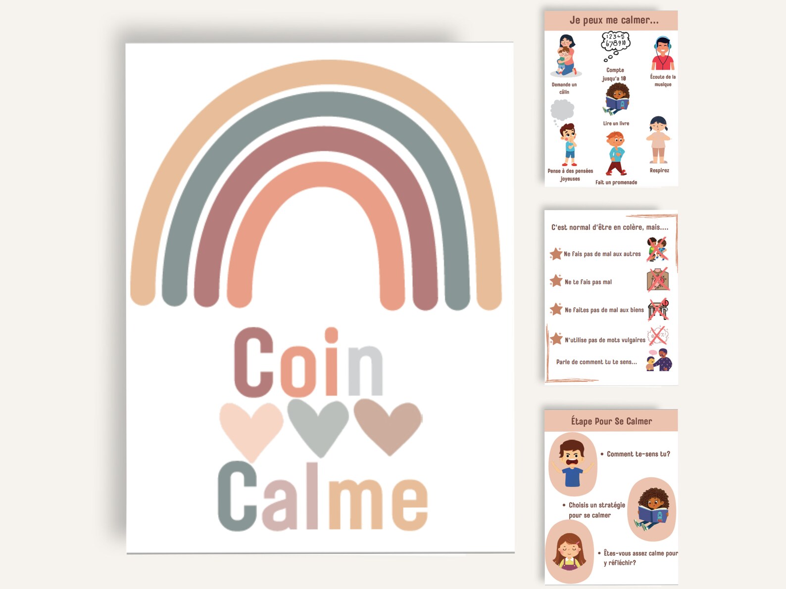 PRINTABLE | French Calming Corner Posters | Classroom Posters | Self ...