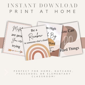 PRINTABLE Wall Art | Boho Classroom Inspirational Poster Pack ...