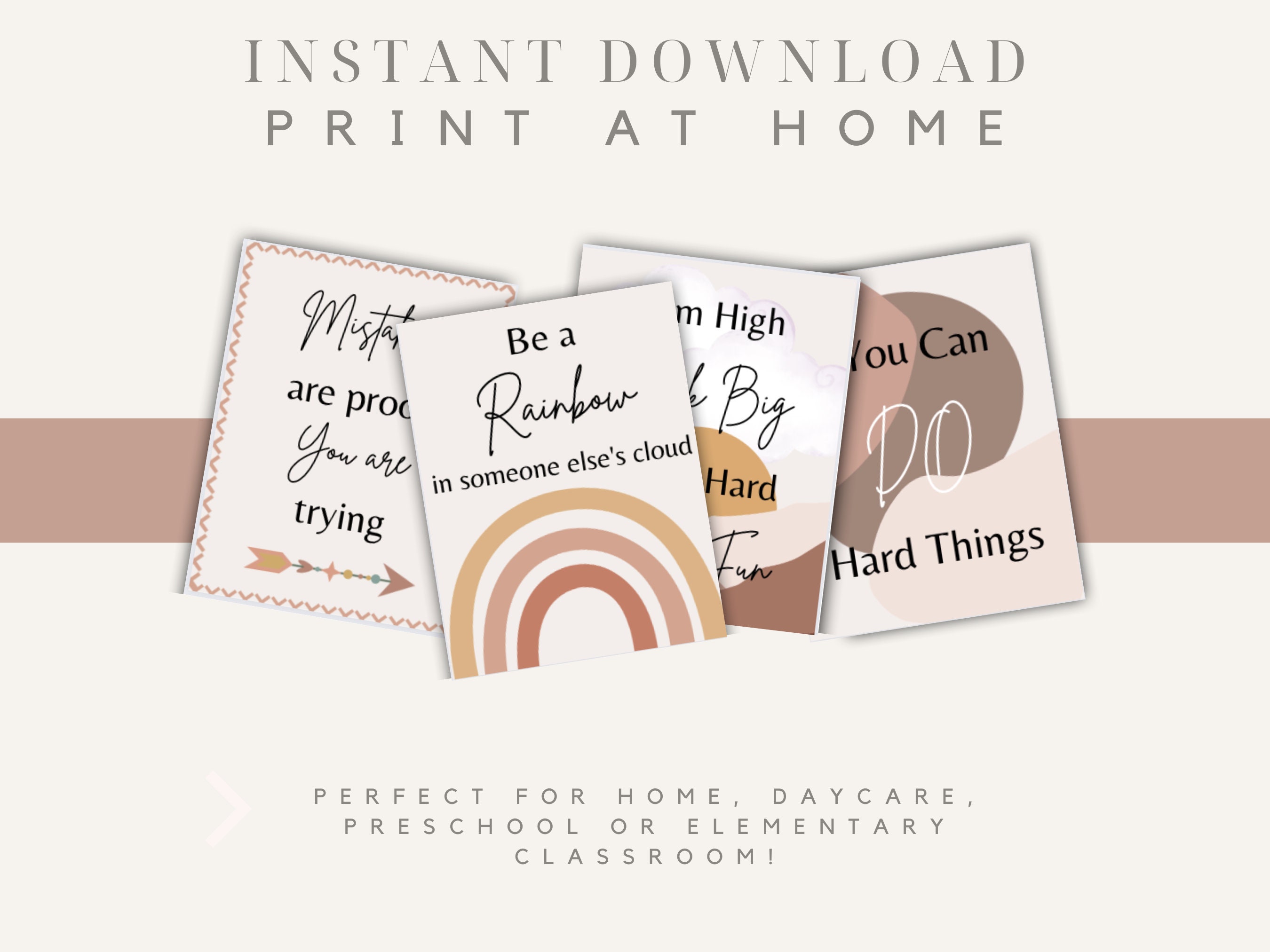 PRINTABLE Wall Art | Boho Classroom Inspirational Poster Pack ...
