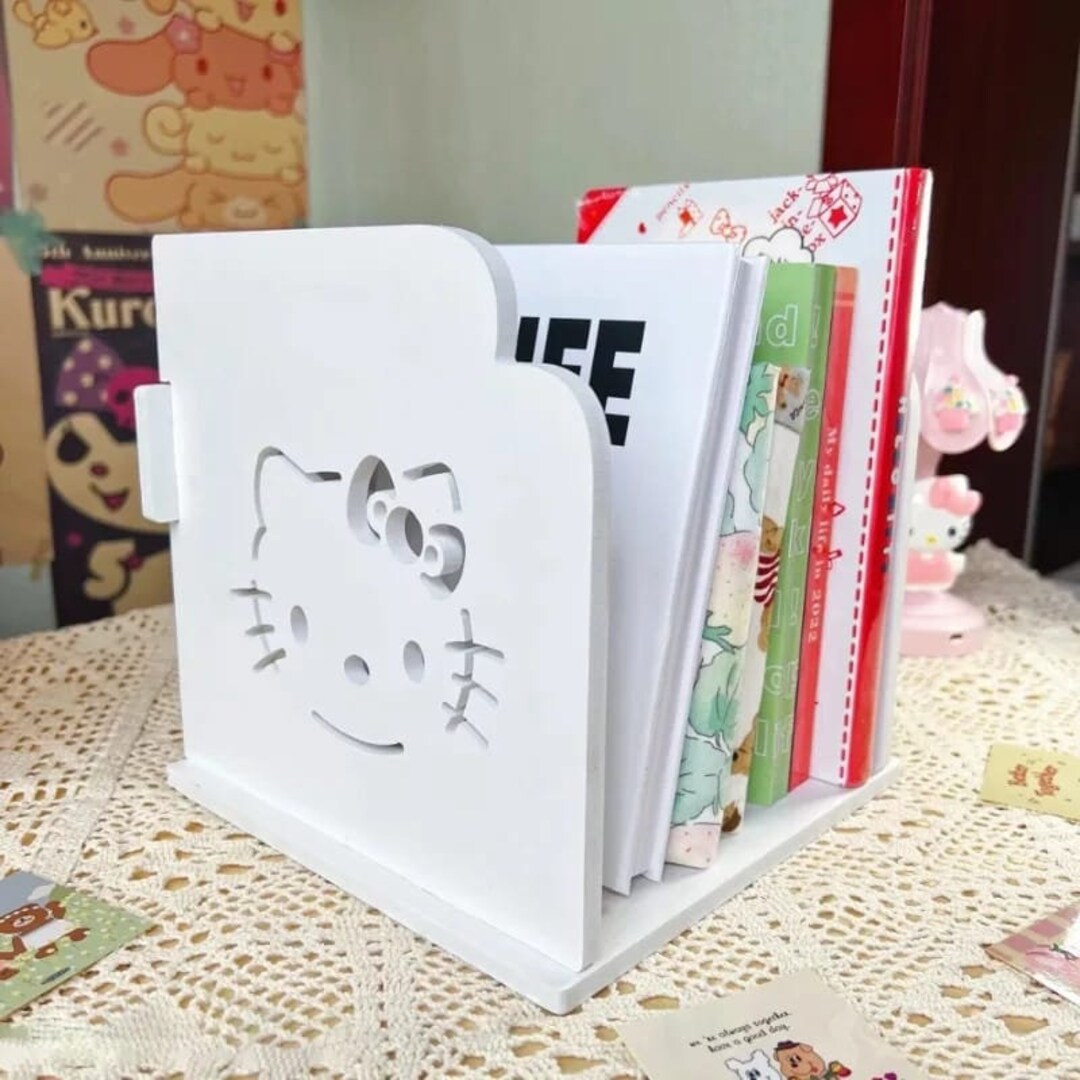 Hello Kitty Bookshelf Desktop Rack Wooden White Bookshelf - Etsy