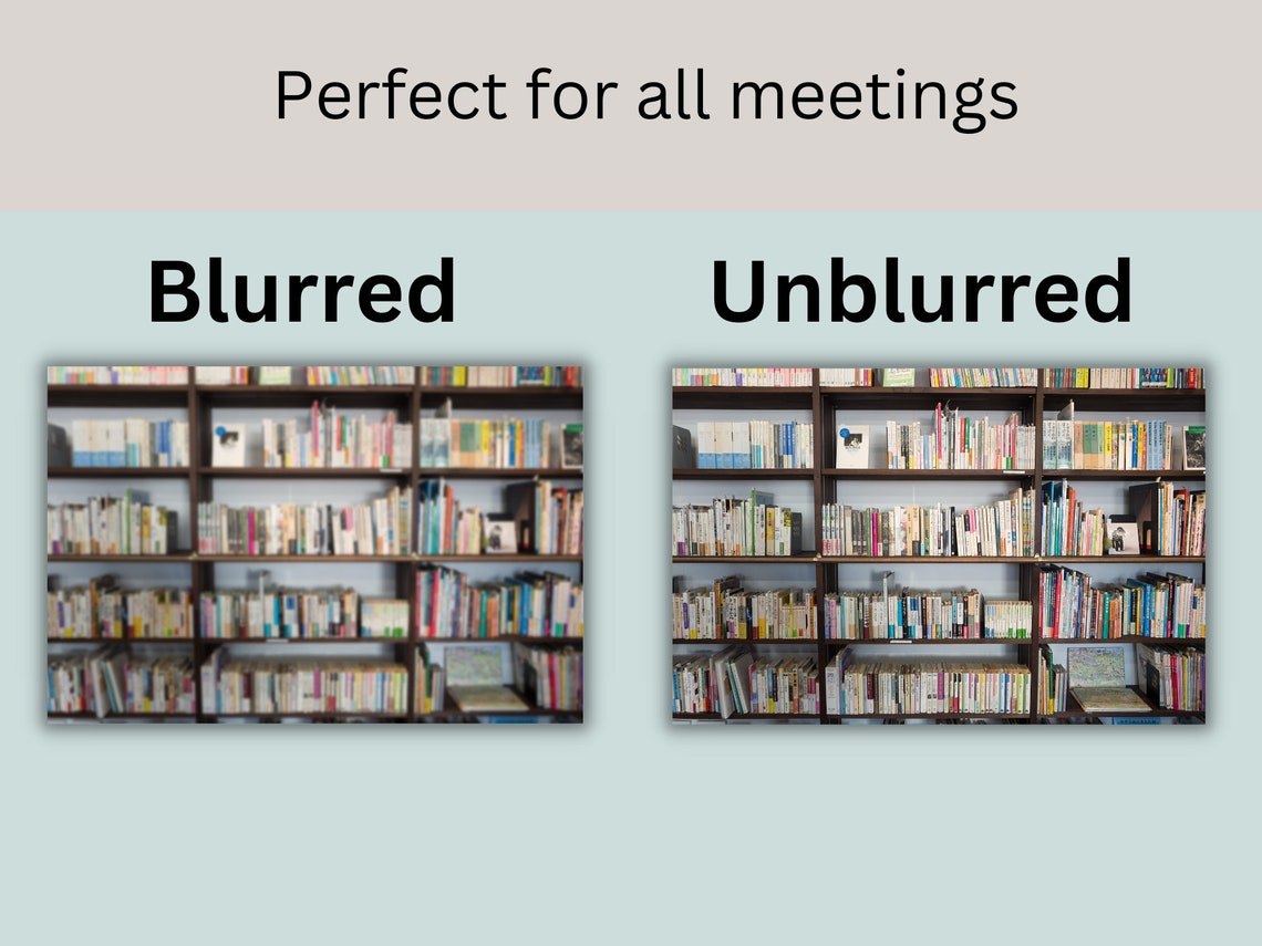 Blurred Bookshelf Background, Zoom Virtual Background, Zoom Wallpaper ...