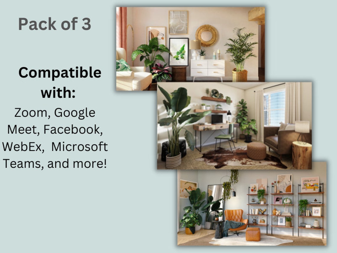 Zoom Background Living Room Plants Virtual Background Living Room ...