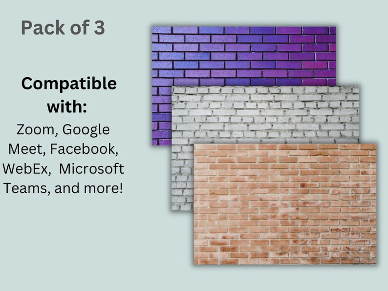 Zoom Background Brick Wallpaper - Etsy