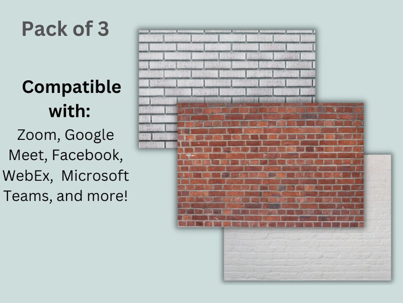 Zoom Background Brick Wallpaper - Etsy