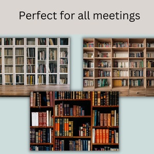 Zoom Background Library Bookshelf Virtual Background - Etsy