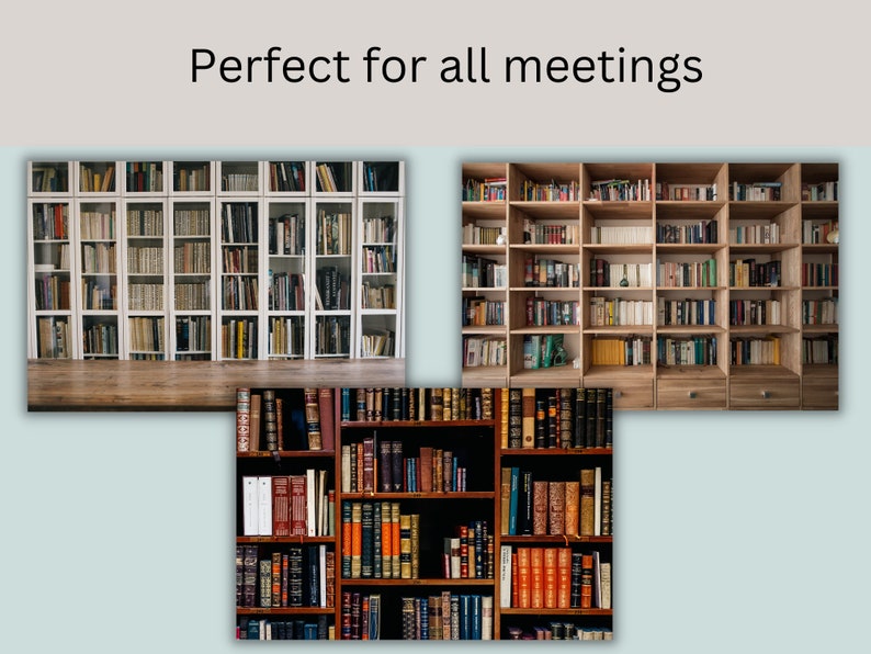 Zoom Background Library Bookshelf Virtual Background - Etsy