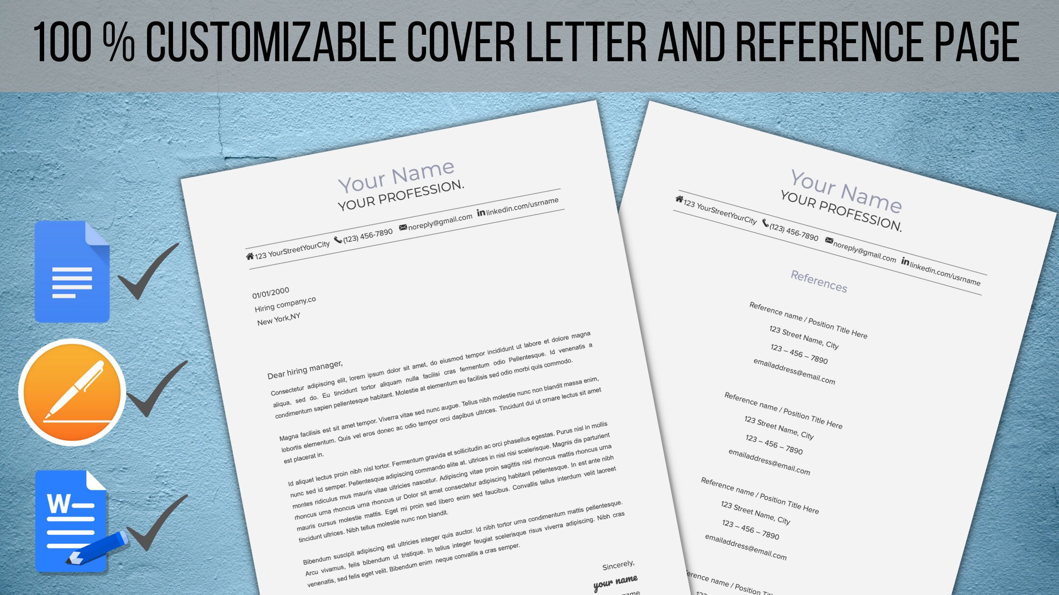Cover Letter Template Customizable Google Docs Cover Letter, Job ...