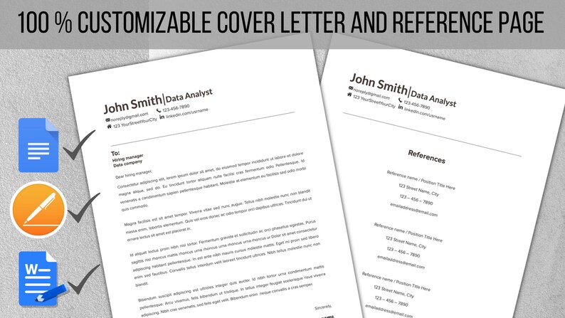 Cover Letter Template Customizable Google Docs Cover Letter, Job Application Docs, Word, Pages ...