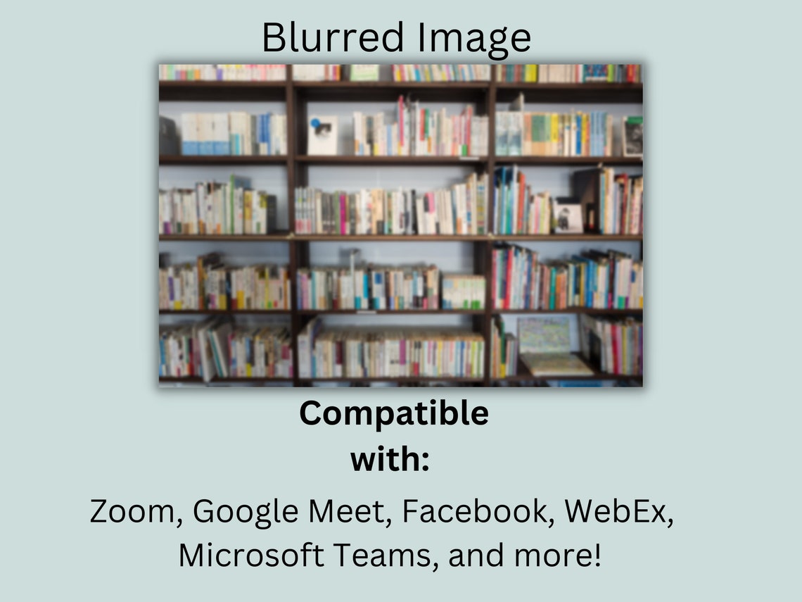 Blurred Bookshelf Background, Zoom Virtual Background, Zoom Wallpaper ...