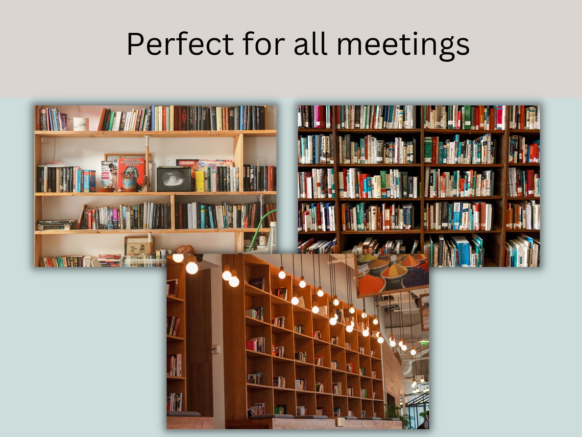 Zoom Library Wallpaper, Bookshelf Virtual Background, Zoom Background ...