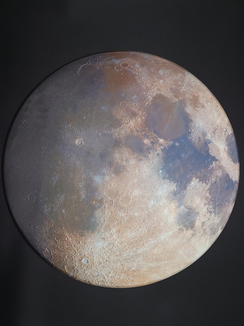 Full Moon Round Canvas Print - Etsy