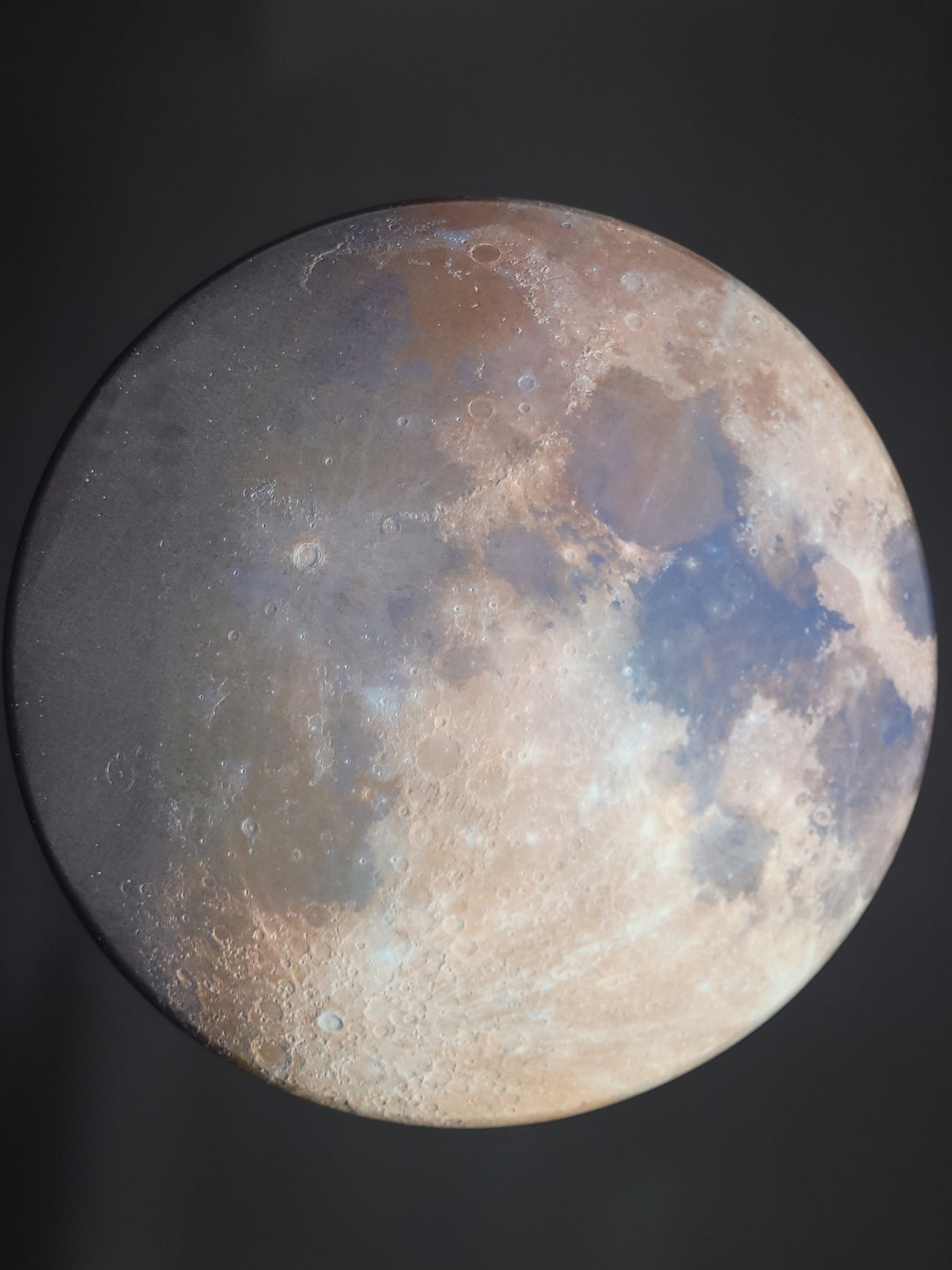 Full Moon Round Canvas Print - Etsy